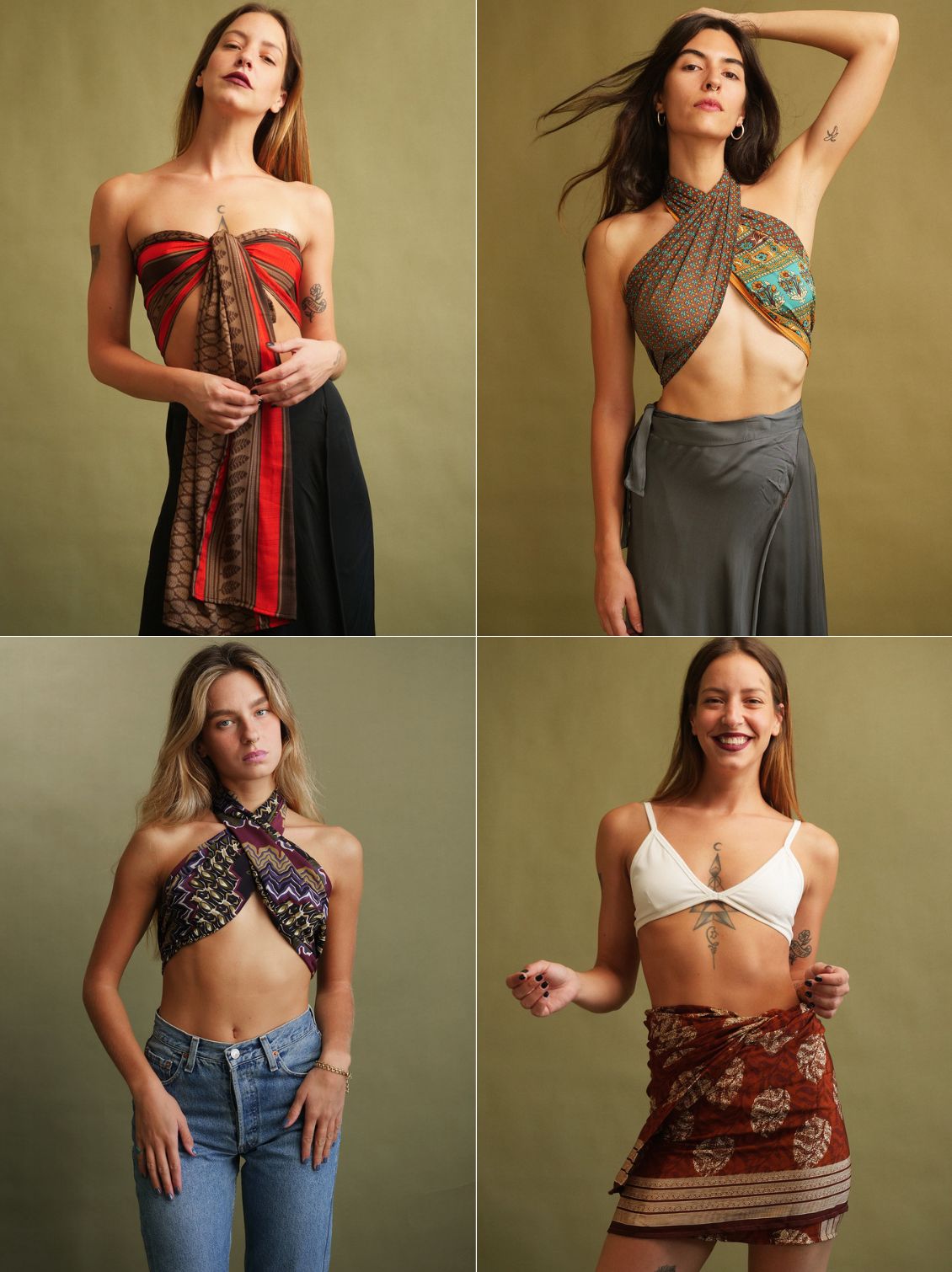 Bijal Silk Scarf - Dark Earthies - ΡΟΥΧΑ