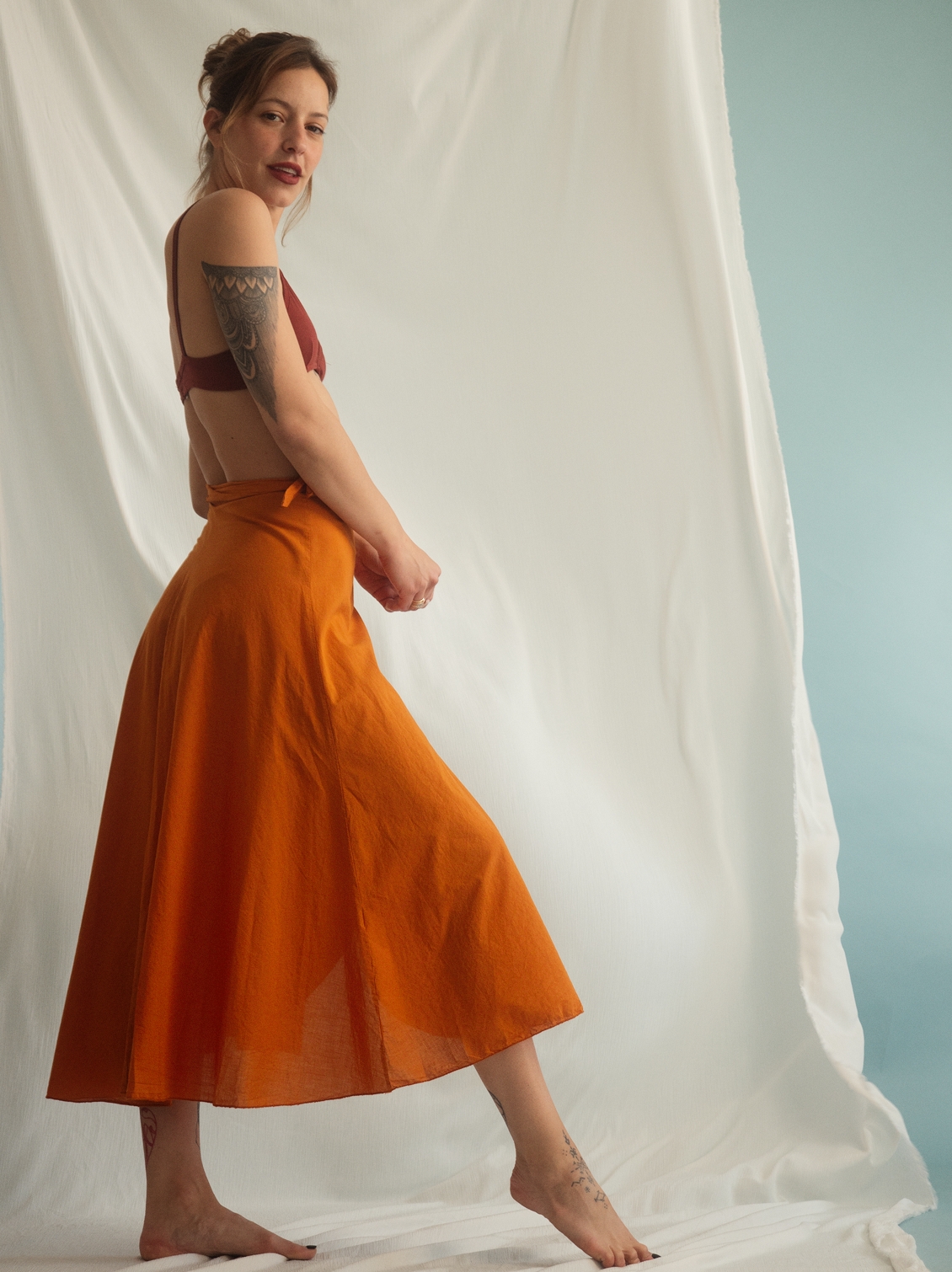 Alanis Tangerine Skirt - Cotton - CLOTHING