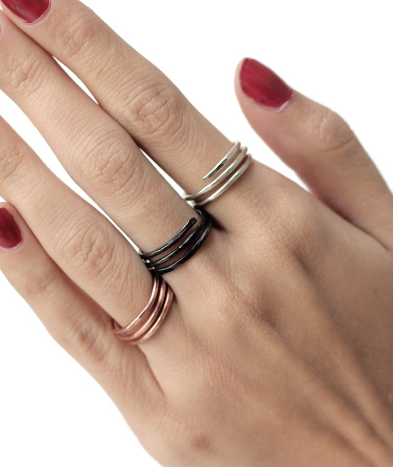 Set of 3 Night to Day Handmade Rings - ΚΟΣΜΗΜΑΤΑ